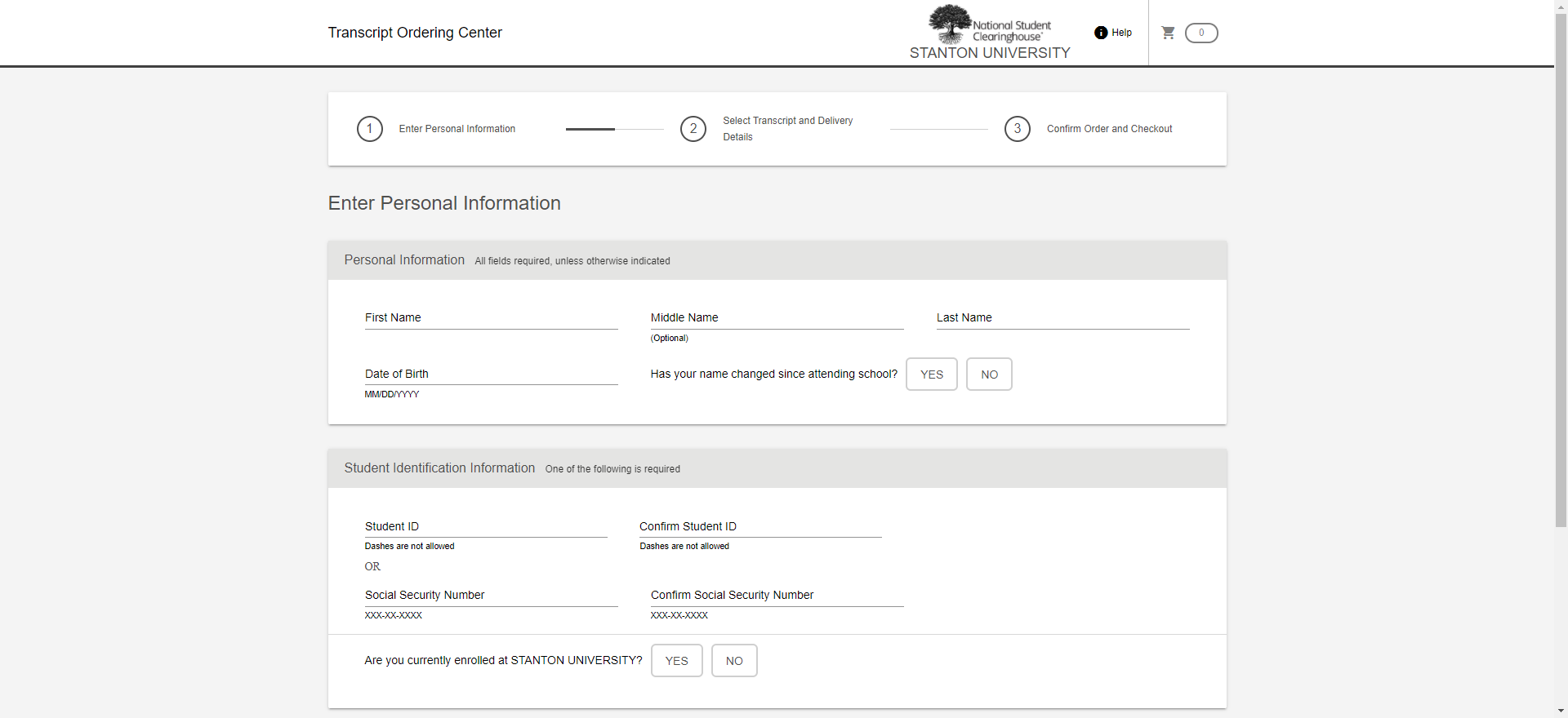 eTranscript – Stanton University