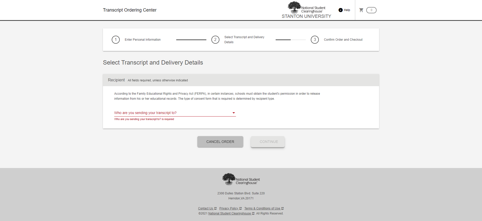 eTranscript – Stanton University