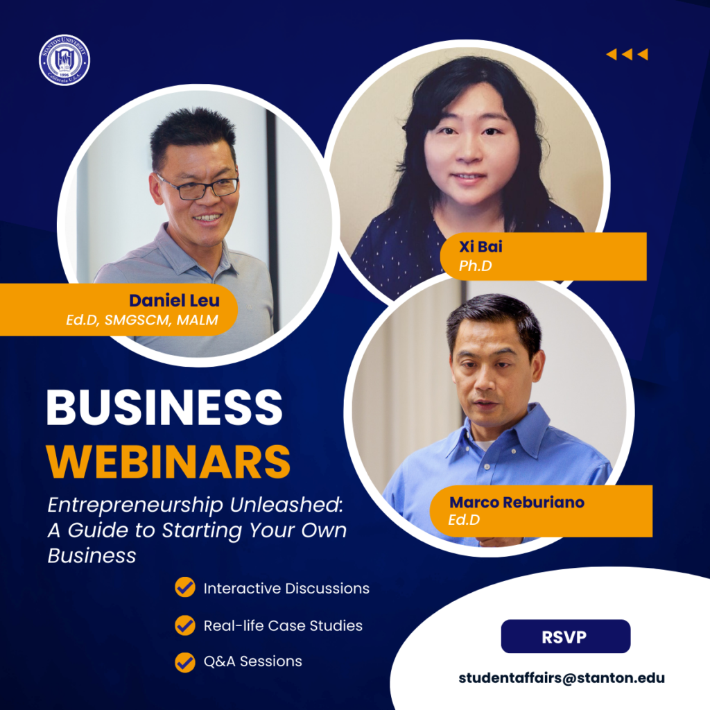 Webinar Series: Entrepreneurship Unleashed – Stanton University